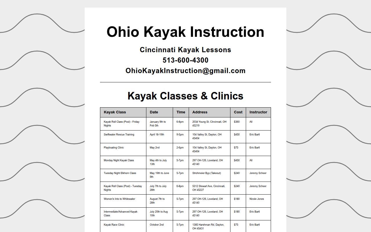 Ohio Kayak Instruction